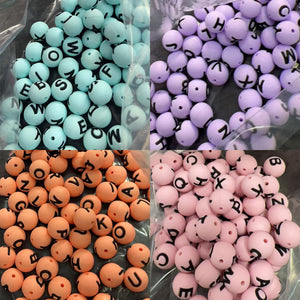 Wholesale 26pcs/set Alphabet Silicone Beads 26 Alphabet Round Beads