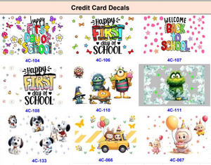 Wholesale 10pcs/pack Back To School Credit Card Stickers Decals