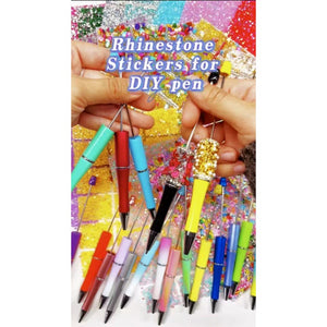 Wholesale 18pcs Random Handmade DIY Bead Pen Diamond Stickers