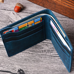 Wholesale Multi-card Slot Retro Simple Top Layer Cowhide Wallet