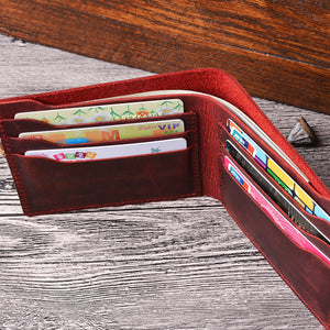 Wholesale Multi-card Slot Retro Simple Top Layer Cowhide Wallet
