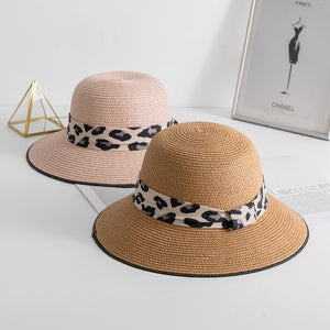 Wholesale Summer Leopard Straw Hats OLY-HT-DuoP008