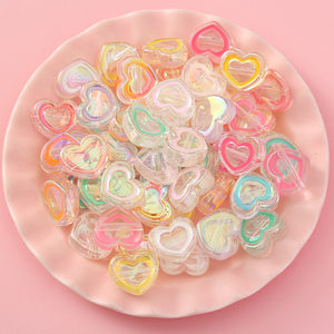 Wholesale 10pcs Colorful Acrylic Love Heart Beads