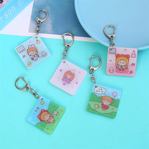 Wholesale Cartoon Little Girl Acrylic Keychains OLY-KC-MIduo008