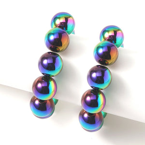 Wholesale 10PCS/PACK Acrylic Plating Seven Colors 16mm Straight Hole