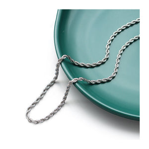 Wholesale Titanium Steel Snake Bone Chain Fried Dough Twists Chain Necklace