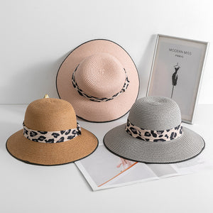 Wholesale Summer Leopard Straw Hats OLY-HT-DuoP008