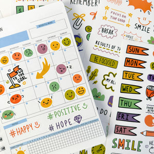 Wholesale Plan Stickers 8 Sheets 240pcs Hand Drawn Element Plan Book G