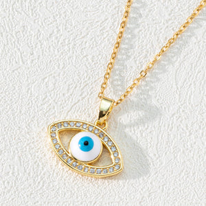 Wholesale Copper Bohemian Devil Eye Pendant Necklace OLY-NE-ShangY007