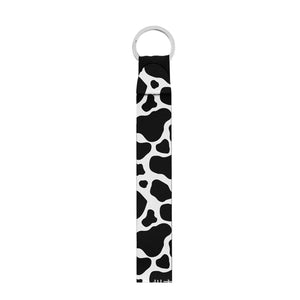 Wholesale webbing cow print lanyard keychain OLY-KC-XiDing003